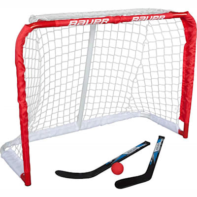 Bauer Deluxe Knee Hockey Steel Goal Set w/ 2 Sticks, Ball & Target - 30 ...