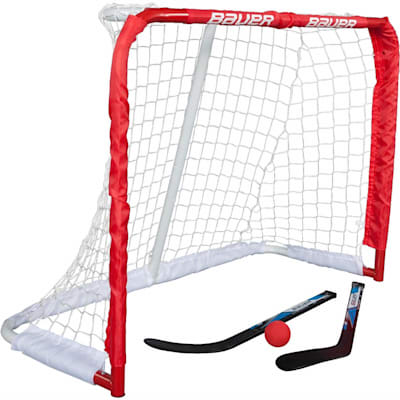 Bauer Deluxe Knee Hockey Steel Goal Set w/ 2 Sticks, Ball & Target - 30 ...