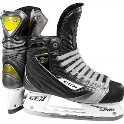 CCM U + Crazy Light Yellow Ice Skates - Senior | Pure Hockey Equipment