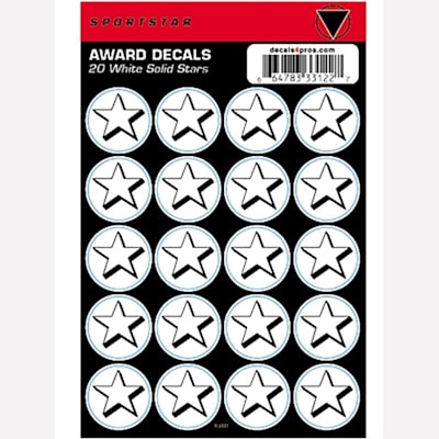 White Solid Star Decal Sheet | Pure Hockey Equipment